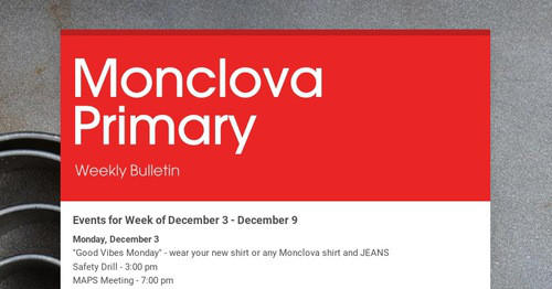 Monclova Primary | Smore Newsletters for Education