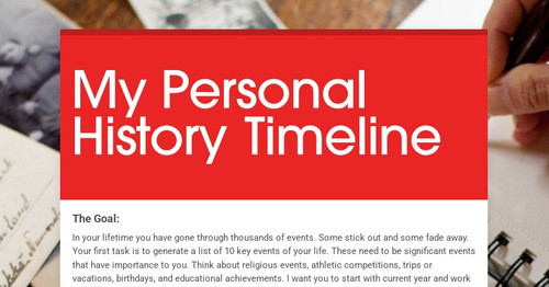 My Personal History Timeline | Smore Newsletters for Education