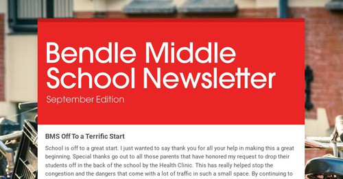 Bendle Middle School Newsletter | Smore Newsletters