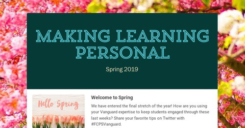 Making Learning Personal | Smore Newsletters