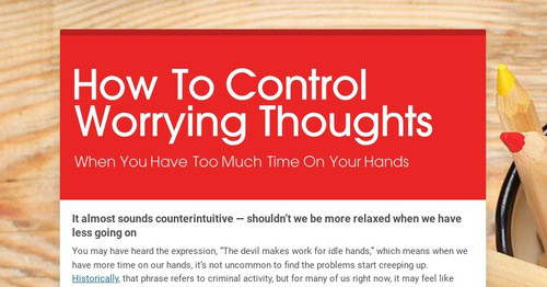 How To Control Worrying Thoughts | Smore Newsletters for Education