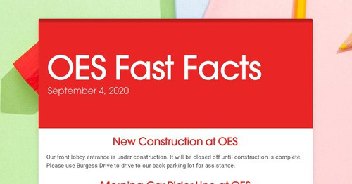 OES Fast Facts | Smore Newsletters