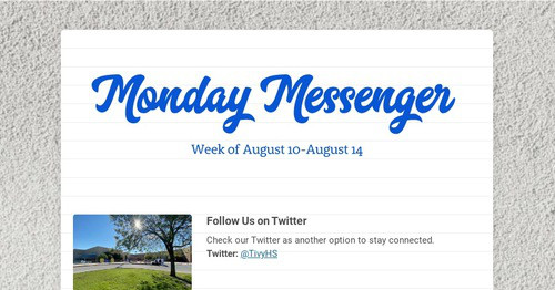 Monday Messenger | Smore Newsletters for Education