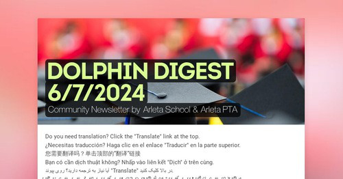 DOLPHIN DIGEST 6/7/2024 | Smore Newsletters for Education