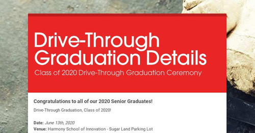 Drive-Through Graduation Details | Smore Newsletters