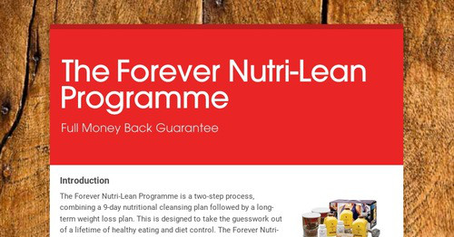 The Forever Nutri-Lean Programme | Smore Newsletters