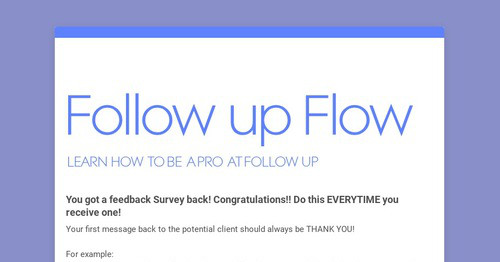 Follow up Flow | Smore Newsletters