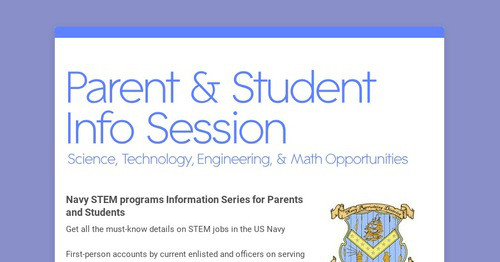 Parent & Student Info Session | Smore Newsletters