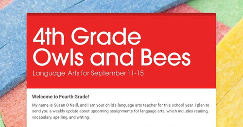 4th Grade Owls and Bees | Smore Newsletters