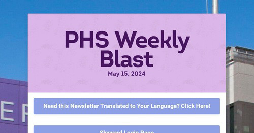 PHS Weekly Blast | Smore Newsletters for Business