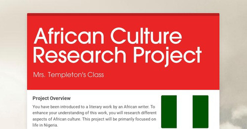 African Culture Research Project | Smore Newsletters