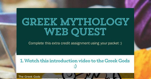 Greek Mythology Web Quest | Smore Newsletters