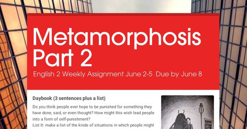 Metamorphosis Part 2 | Smore Newsletters