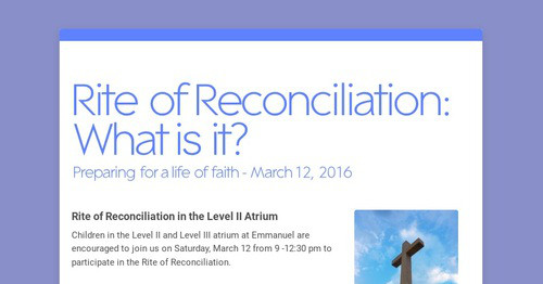 Rite of Reconciliation: What is it? | Smore Newsletters