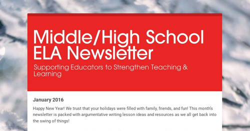 Middle/High School ELA Newsletter | Smore Newsletters