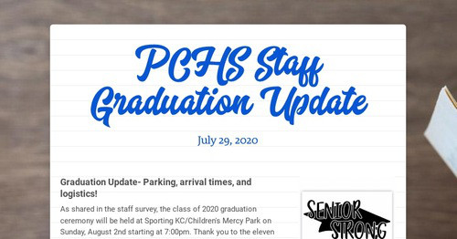 PCHS Staff Graduation Update | Smore Newsletters