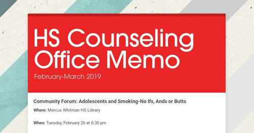 HS Counseling Office Memo