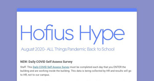Hofius Hype | Smore Newsletters