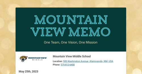 Mountain View Memo | Smore Newsletters