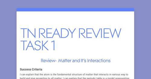 TN READY REVIEW TASK 1 | Smore Newsletters for Education