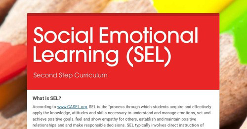 Social Emotional Learning (SEL) | Smore Newsletters