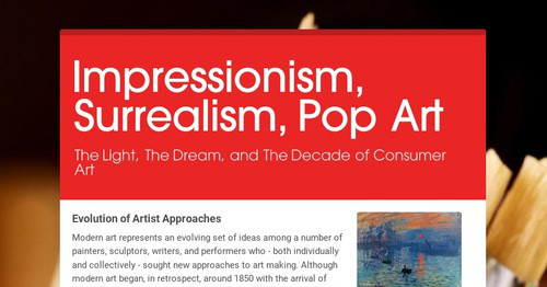 Impressionism, Surrealism, Pop Art | Smore Newsletters for Education