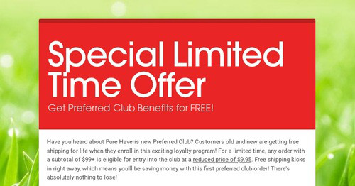 Special Limited Time Offer | Smore Newsletters
