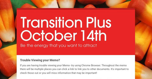 Transition Plus October 14th | Smore Newsletters for Education