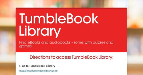 TumbleBook Library | Smore Newsletters