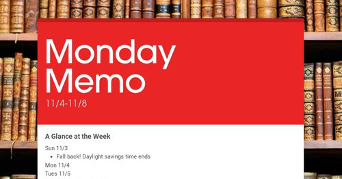 Monday Memo | Smore Newsletters