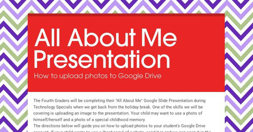 All About Me Presentation | Smore Newsletters