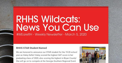 RHHS Wildcats: News You Can Use | Smore Newsletters