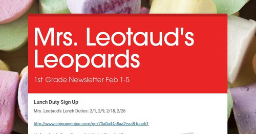Mrs. Leotaud's Leopards | Smore Newsletters