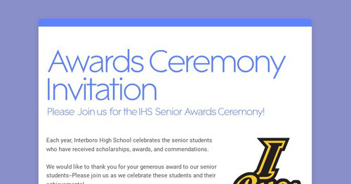 Awards Ceremony Invitation