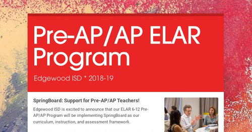 Pre-AP/AP ELAR Program | Smore Newsletters