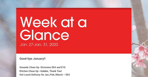 Week at a Glance | Smore Newsletters for Education