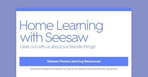 Home Learning with Seesaw | Smore Newsletters