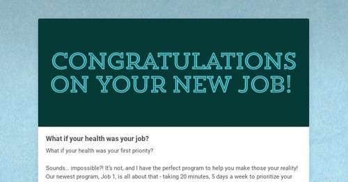 Congratulations on your new Job! | Smore Newsletters for Business
