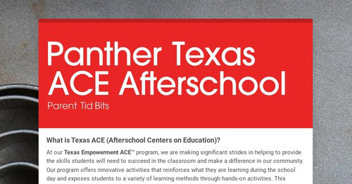 Panther Texas ACE Afterschool | Smore Newsletters