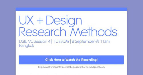 UX + Design Research Methods