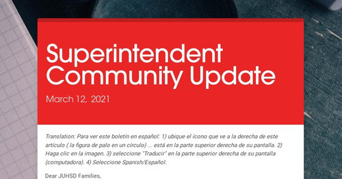 Superintendent Community Update