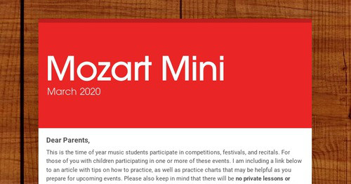 Mozart Mini | Smore Newsletters