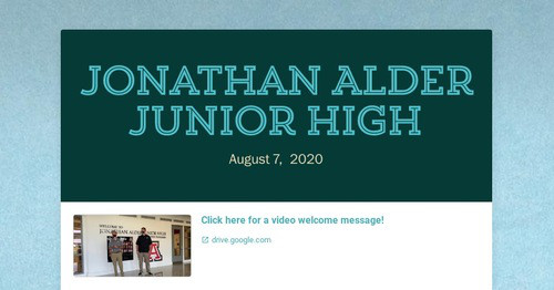 Jonathan Alder Junior High | Smore Newsletters for Education