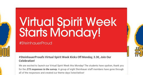 Virtual Spirit Week Starts Monday! | Smore Newsletters for Education