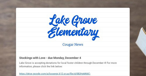 Lake Grove Elementary | Smore Newsletters for Business