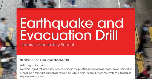 Earthquake and Evacuation Drill | Smore Newsletters for Education