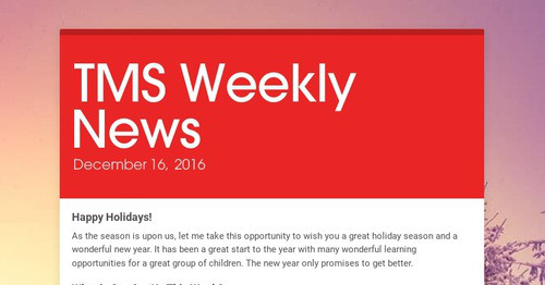 TMS Weekly News | Smore Newsletters