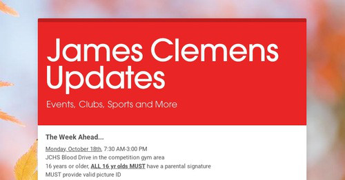 James Clemens Updates