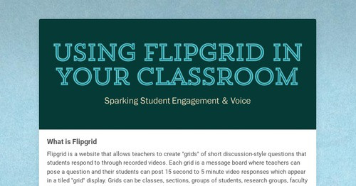 Using Flipgrid in Your Classroom | Smore Newsletters