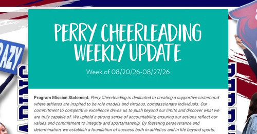 Perry Cheerleading Weekly Update | Smore Newsletters for Education